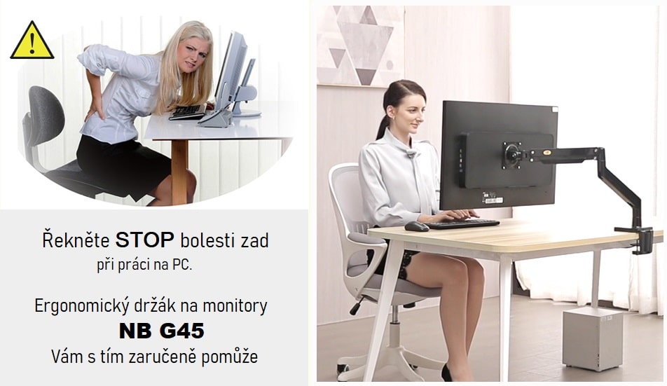 Vyšší pohodlí a zvýšení produktivity práce s držákem monitoru NB G45 ...